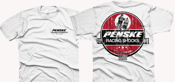 White Penske Racing Shocks Vintage T-Shirt